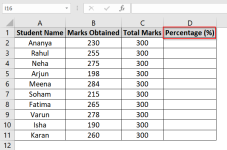 How to Use Percentage Formula in Excel for Marksheet - Excel Insider