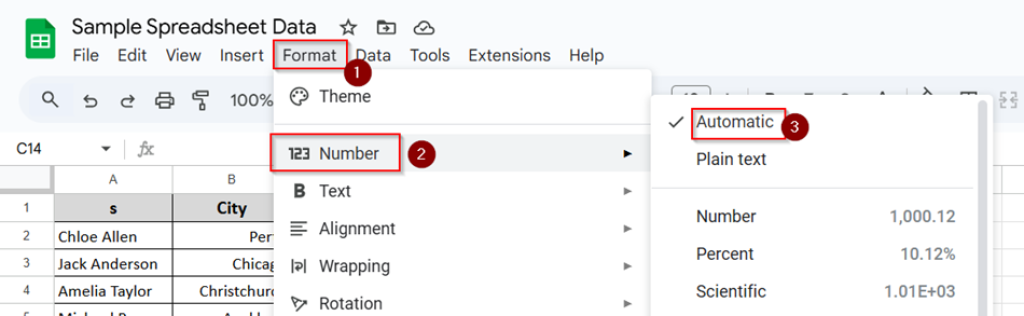 How to Change the Number Format in Google Sheets - Excel Insider