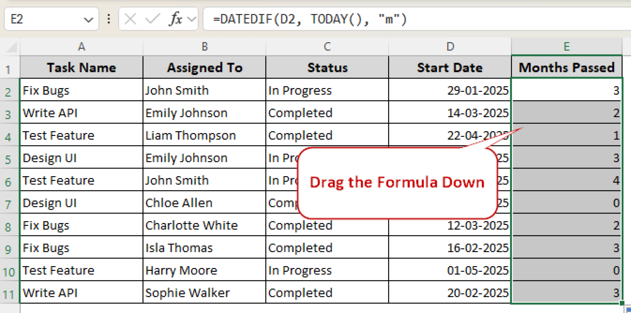 Excel Formula to Count Months from Date to Today - Excel Insider