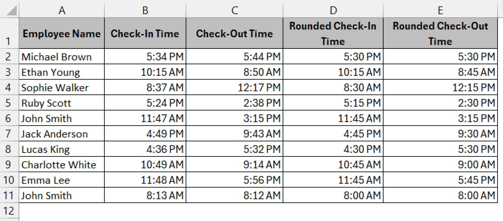 How to Round Time to Nearest 15 Minutes in Excel - Excel Insider
