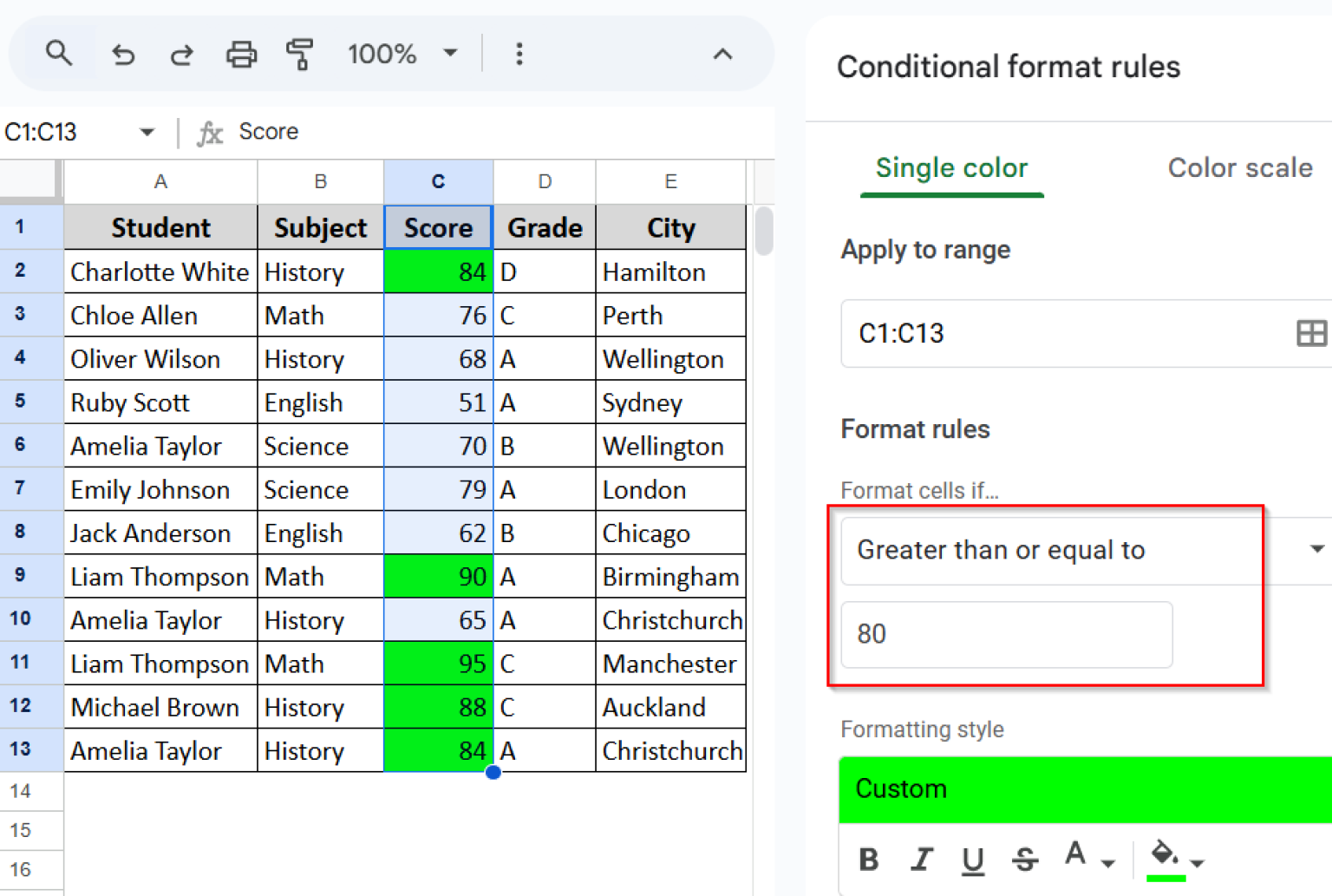 Conditional Formatting with Multiple Conditions in Google Sheets - Excel Insider