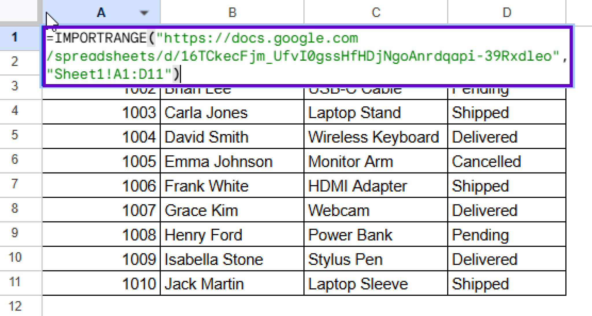Automatically Copy Data from Another Worksheet in Google Sheets - Excel Insider