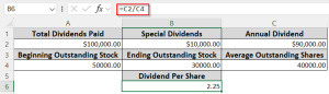 How To Calculate Dividend Per Share in Excel (3 Simple Ways) - Excel ...