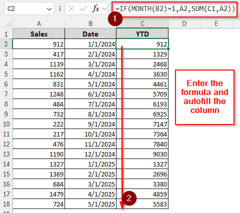How to Calculate YTD in Excel (4 Useful Methods) - Excel Insider