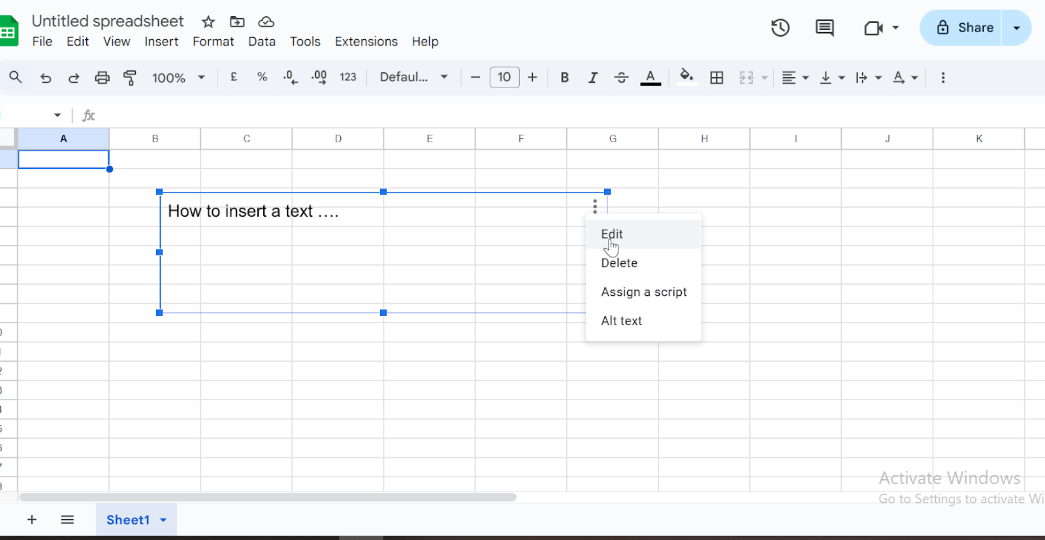 How to Insert a Text Box in Google Sheets (with Simple Steps) - Excel Insider