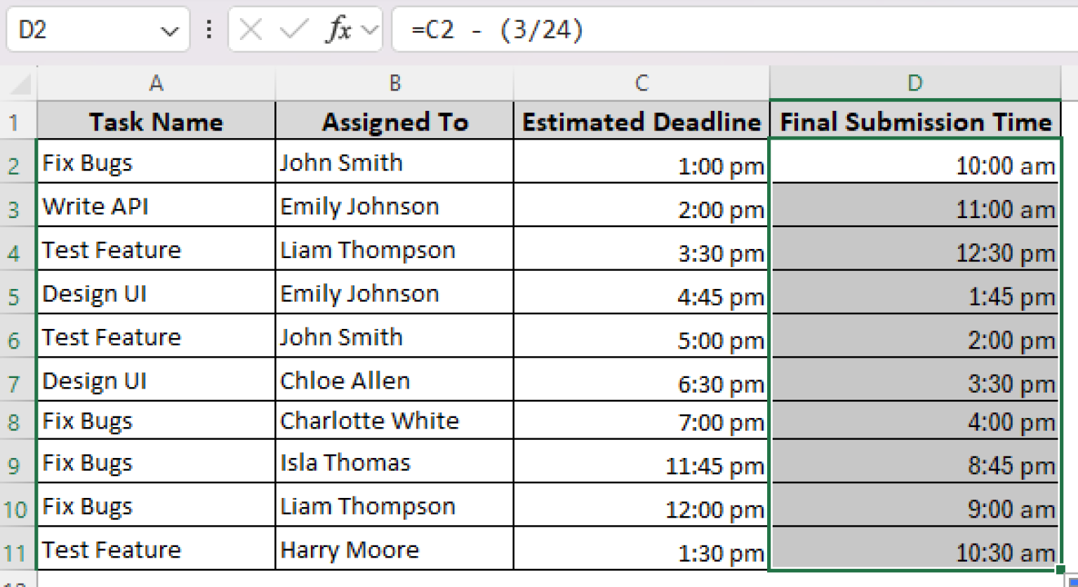 How To Subtract Hours From Time In Excel 7 Different Examples Excel Insider
