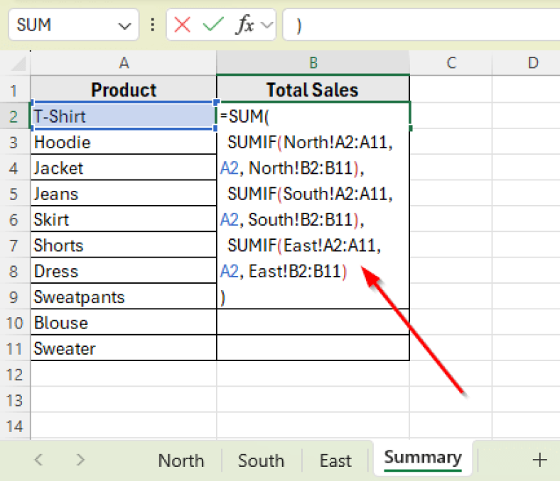 How To Use Sumif Across Multiple Sheets In Excel 2 Examples Excel