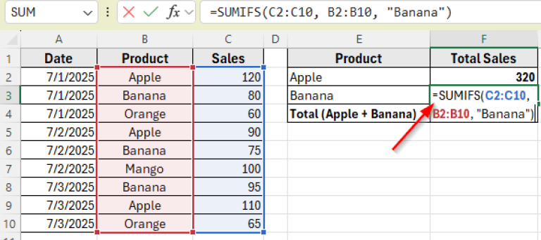 SUMIFS with Multiple Criteria in Same Column in Excel - Excel Insider