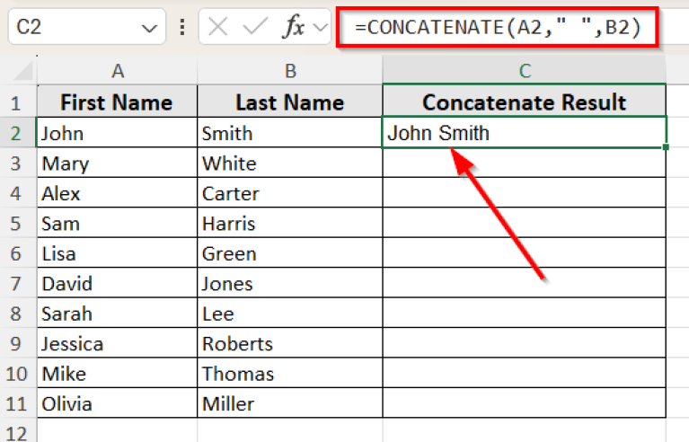 [Solved] CONCATENATE Function in Excel Not Working - Excel Insider