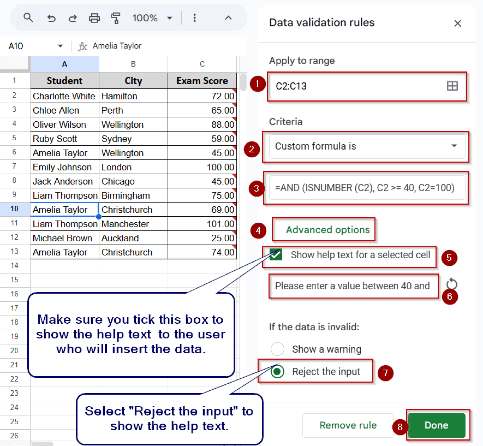 How to Use Custom Data Validation Formula in Google Sheets - Excel Insider
