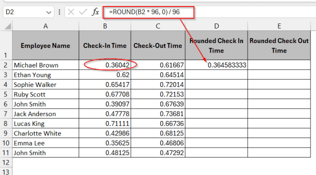 How to Round Time to Nearest 15 Minutes in Excel - Excel Insider