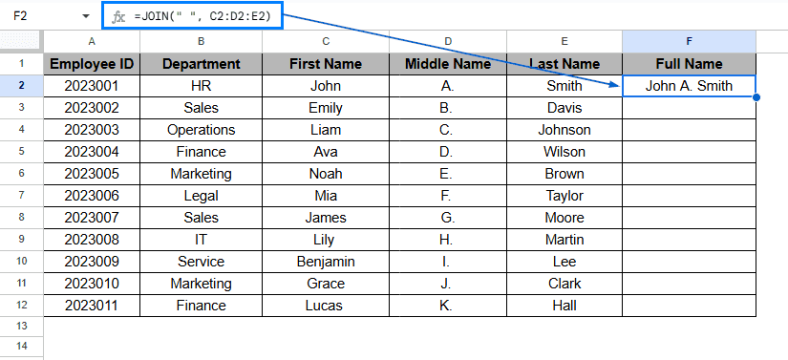 How to Concatenate Multiple Cells in Google Sheets - Excel Insider