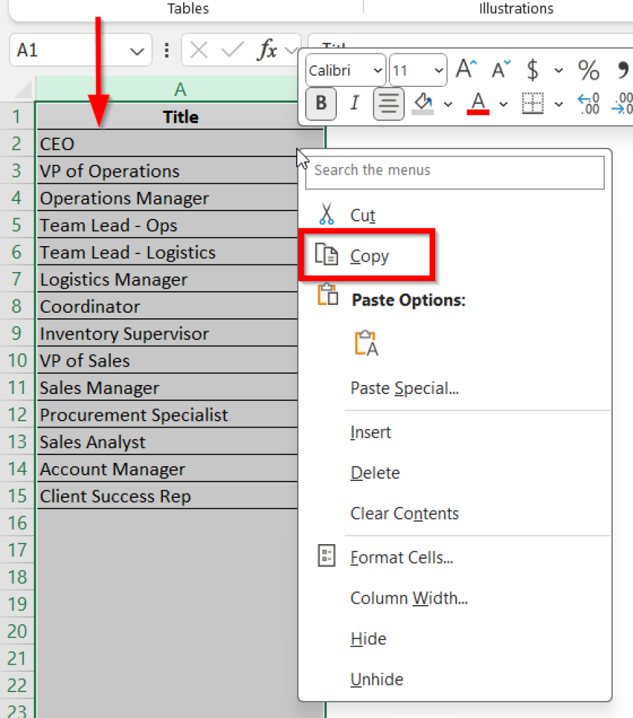 How to Create an Organizational Chart in Excel from a List - Excel Insider