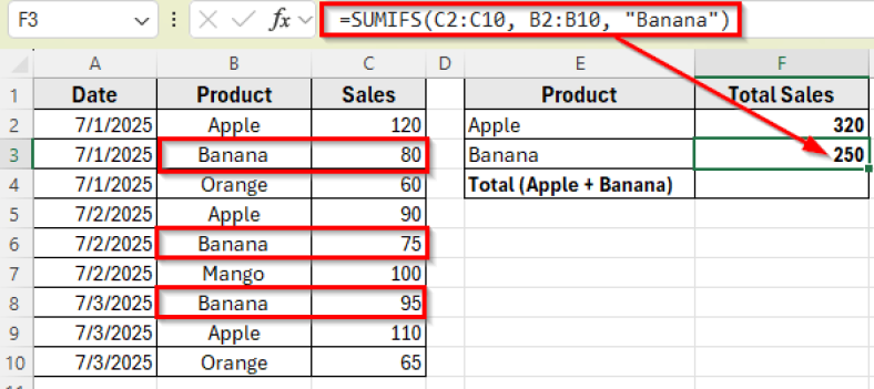 SUMIFS with Multiple Criteria in Same Column in Excel - Excel Insider