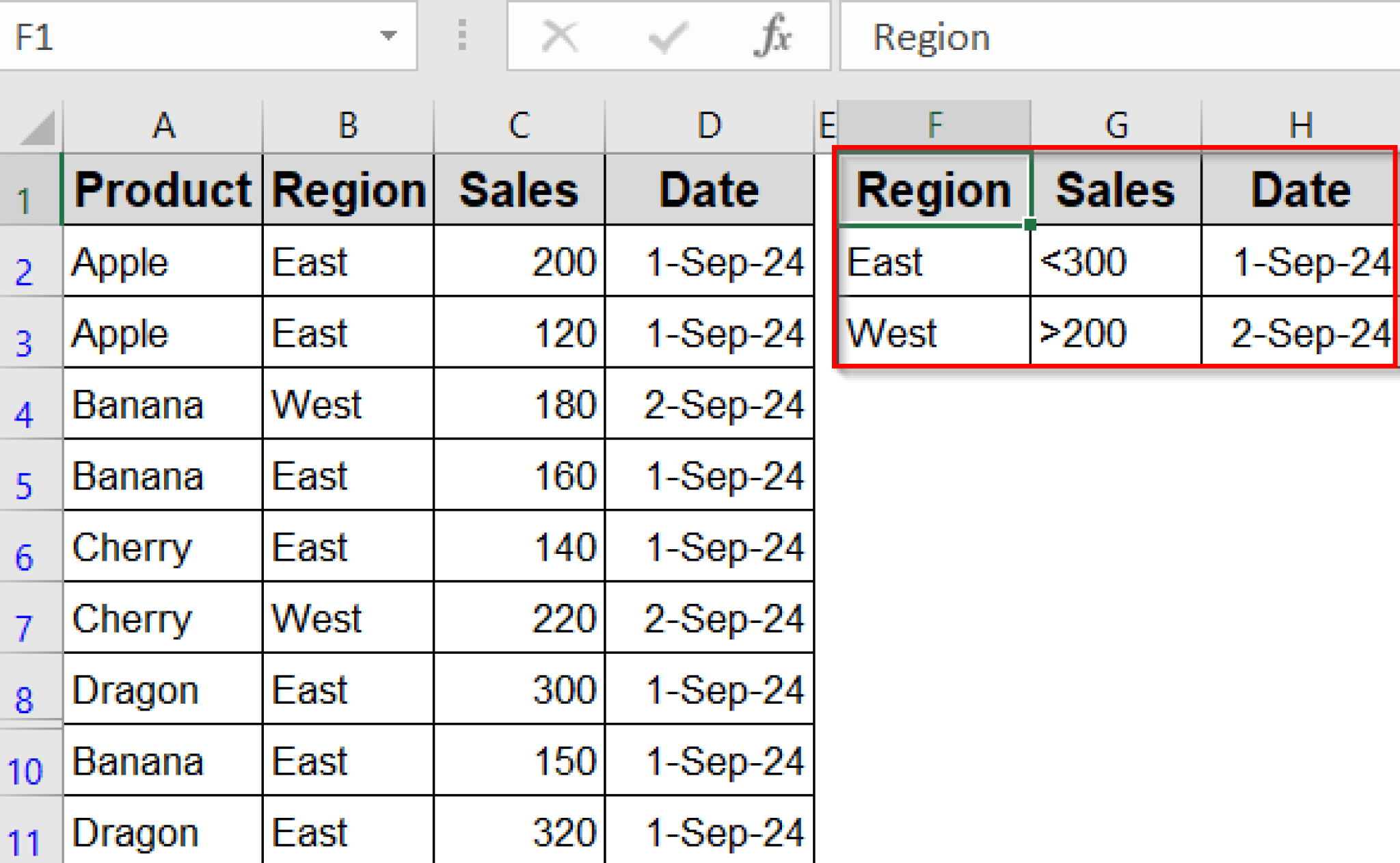 How to Use Advanced Filter with Multiple Criteria in Excel - Excel Insider