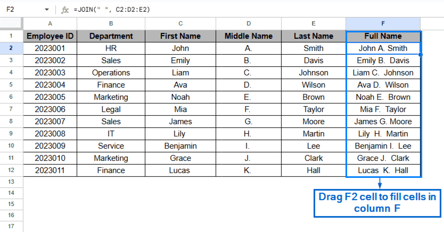 How to Concatenate Multiple Cells in Google Sheets - Excel Insider
