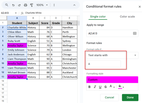 Conditional Formatting with Multiple Conditions in Google Sheets ...