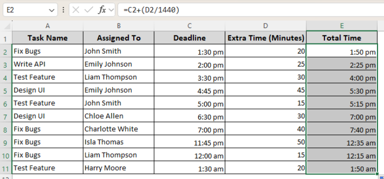 How to Add Minutes to Time in Excel (5 Useful Formulas) - Excel Insider