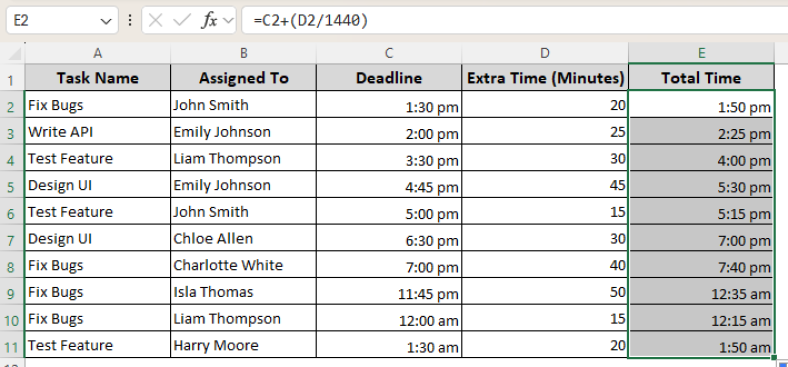 How to Add Minutes to Time in Excel (5 Useful Formulas) - Excel Insider