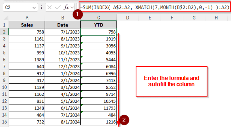 How to Calculate YTD in Excel (4 Useful Methods) - Excel Insider