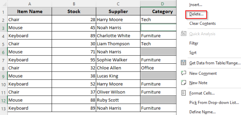 How To Delete Blank Cells In Excel And Shift Data Up Excel Insider