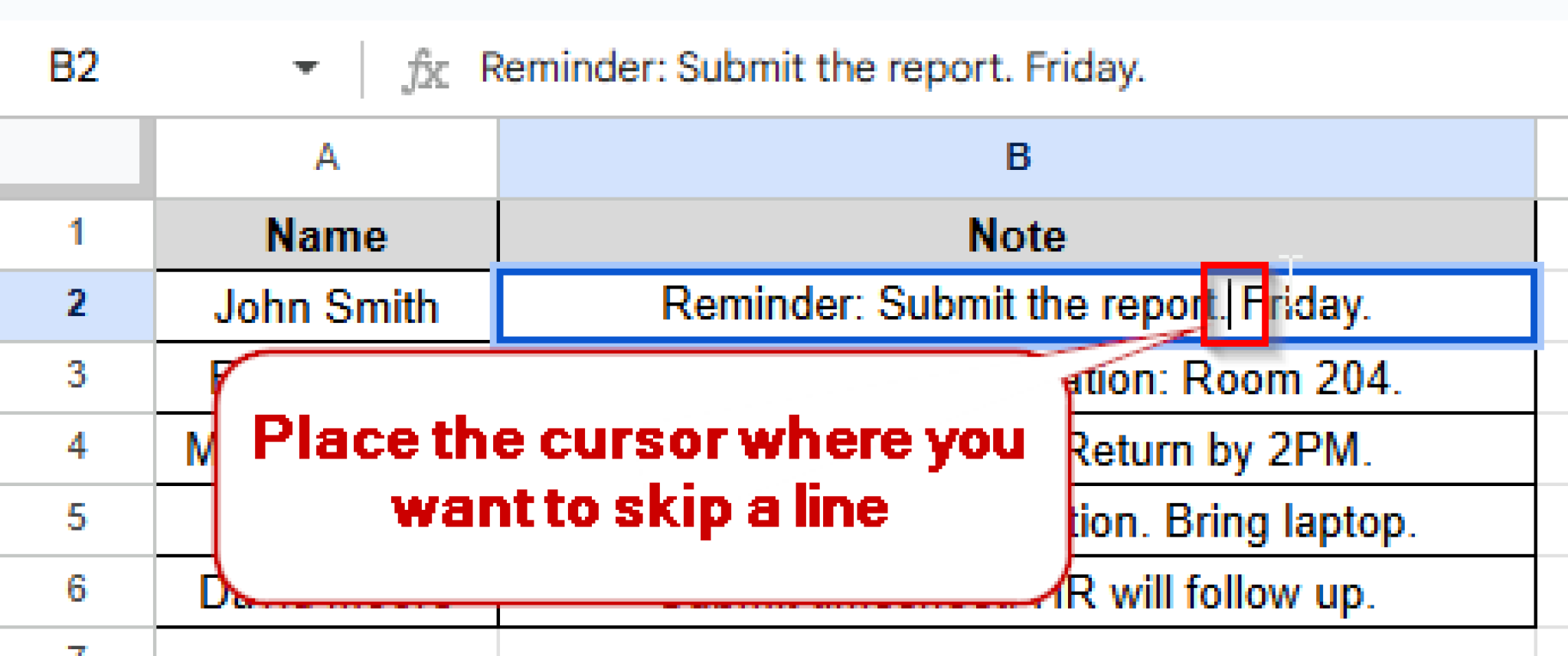 Line Break in Google Sheets: Add, Skip & Remove Lines - Excel Insider
