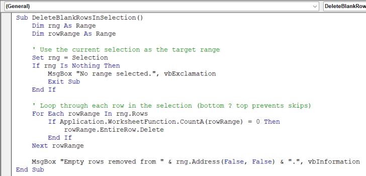 How to Delete Empty Rows in Excel Using VBA (3 Suitable Ways) - Excel Insider
