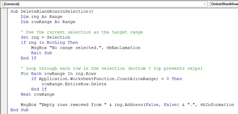 How To Delete Empty Rows In Excel Using Vba 3 Suitable Ways Excel