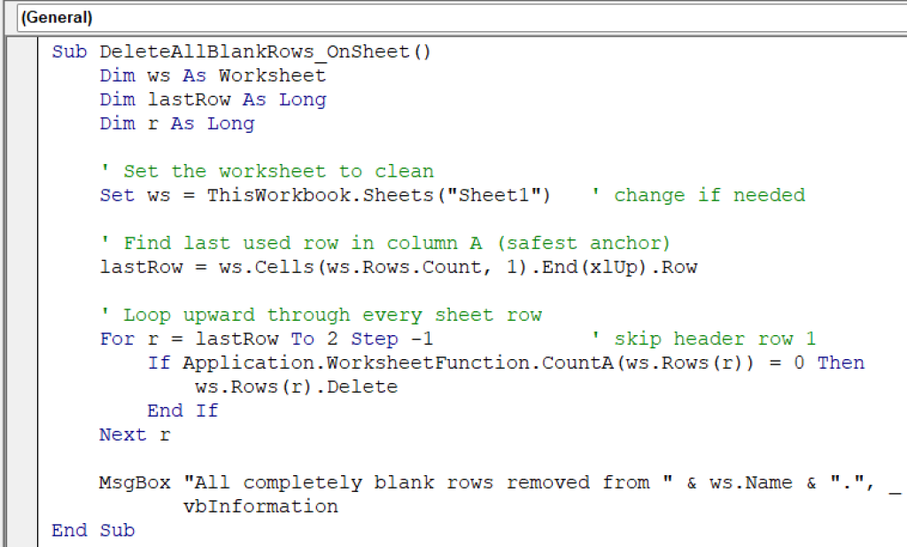 How To Delete Empty Rows In Excel Using Vba 3 Suitable Ways Excel Insider