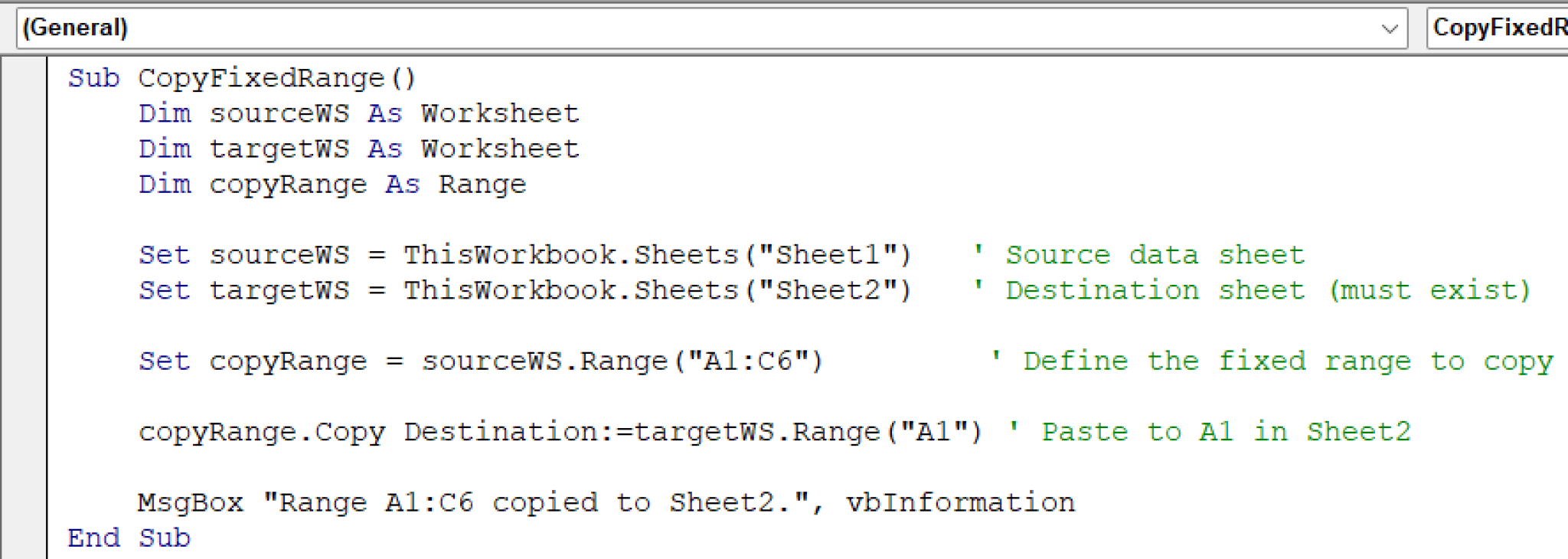 How to Copy Range to Another Sheet Using Excel VBA - Excel Insider