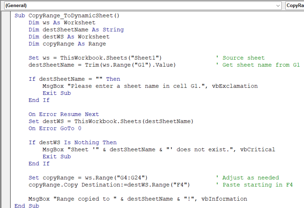 How to Copy Range to Another Sheet Using Excel VBA - Excel Insider