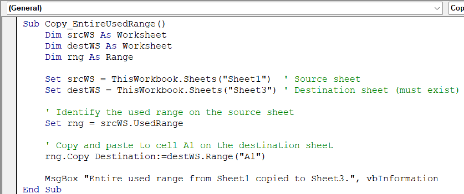 How to Copy Range to Another Sheet Using Excel VBA - Excel Insider