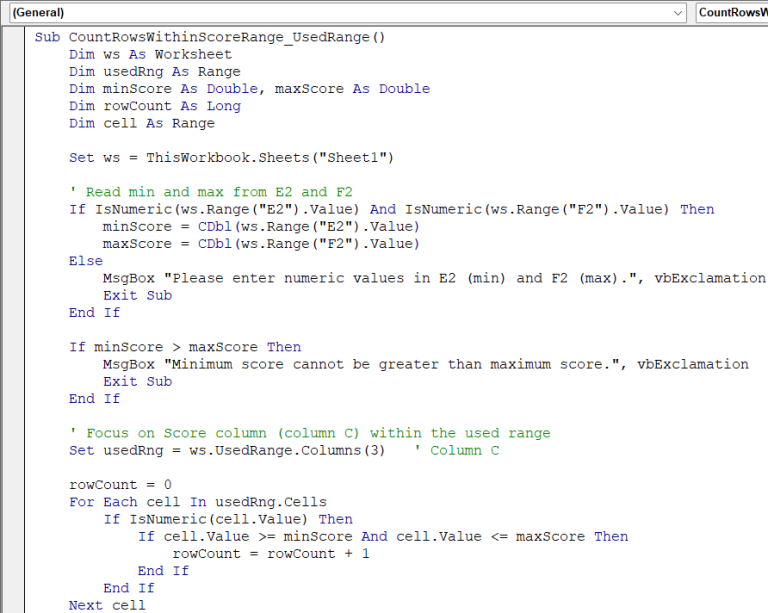 How To Count Rows With Data In Excel Using Vba 4 Ways Excel Insider 4059