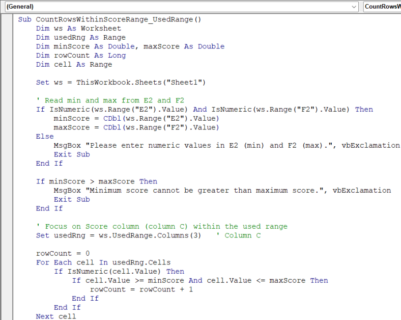 How To Count Rows With Data In Excel Using Vba 4 Ways Excel Insider