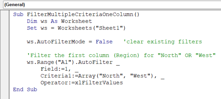 How To Filter With Multiple Criteria In Excel Vba Excel Insider