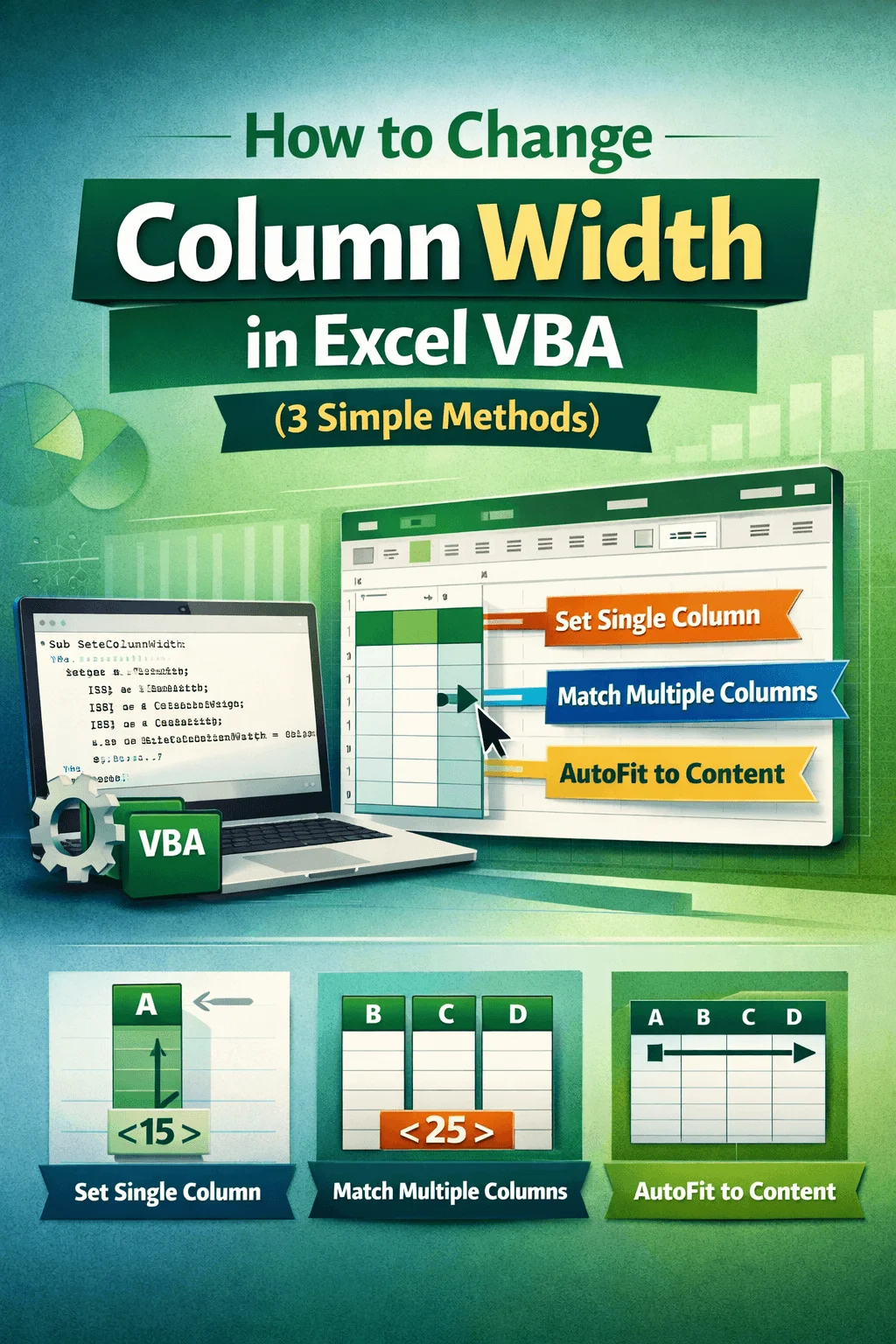 How to Change Column Width in Excel VBA (3 Simple Methods) - Excel Insider