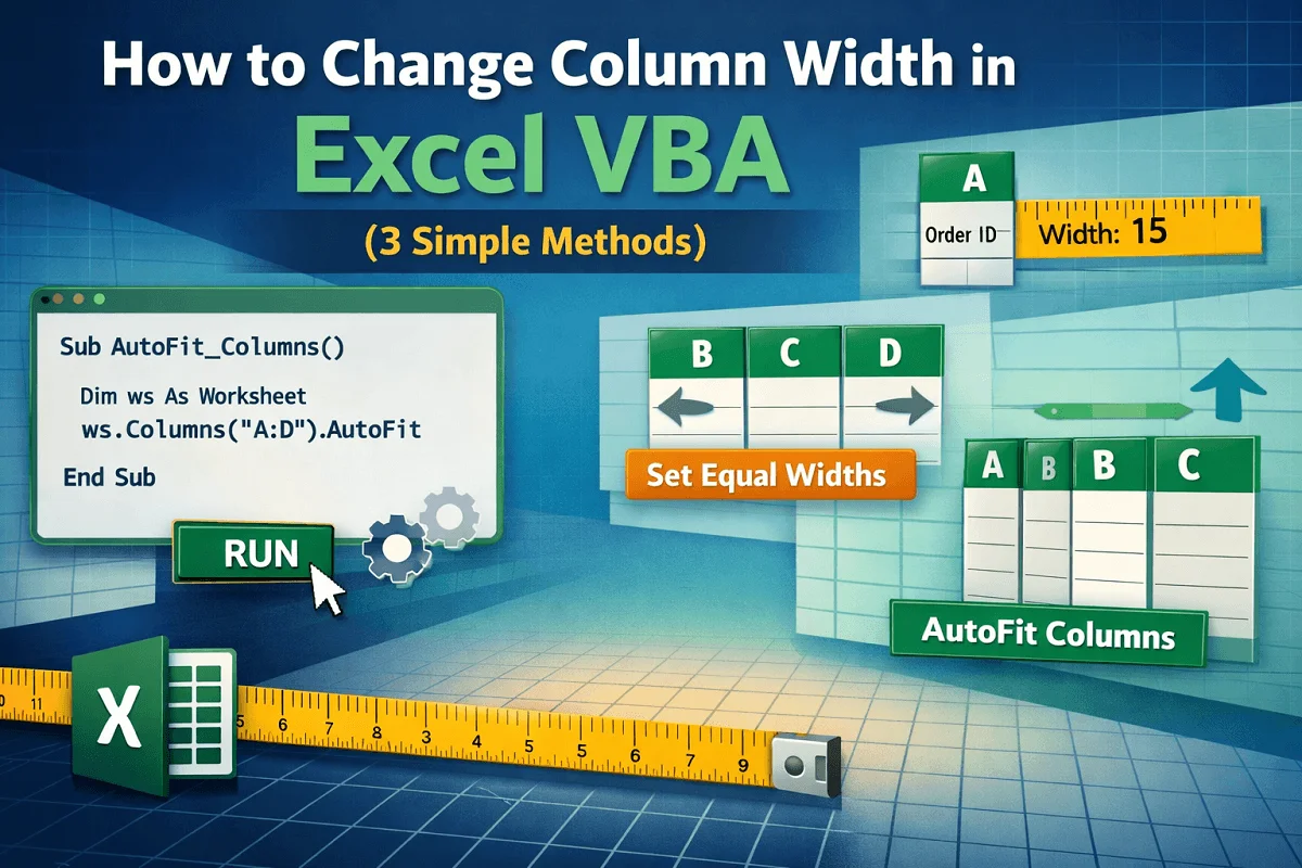 How to Change Column Width in Excel VBA (3 Simple Methods) - Excel Insider