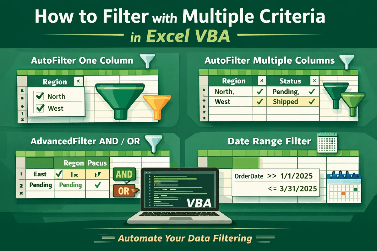 How to Filter with Multiple Criteria in Excel VBA - Excel Insider