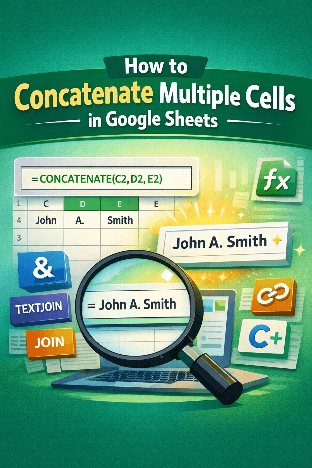 How to Concatenate Multiple Cells in Google Sheets - Excel Insider