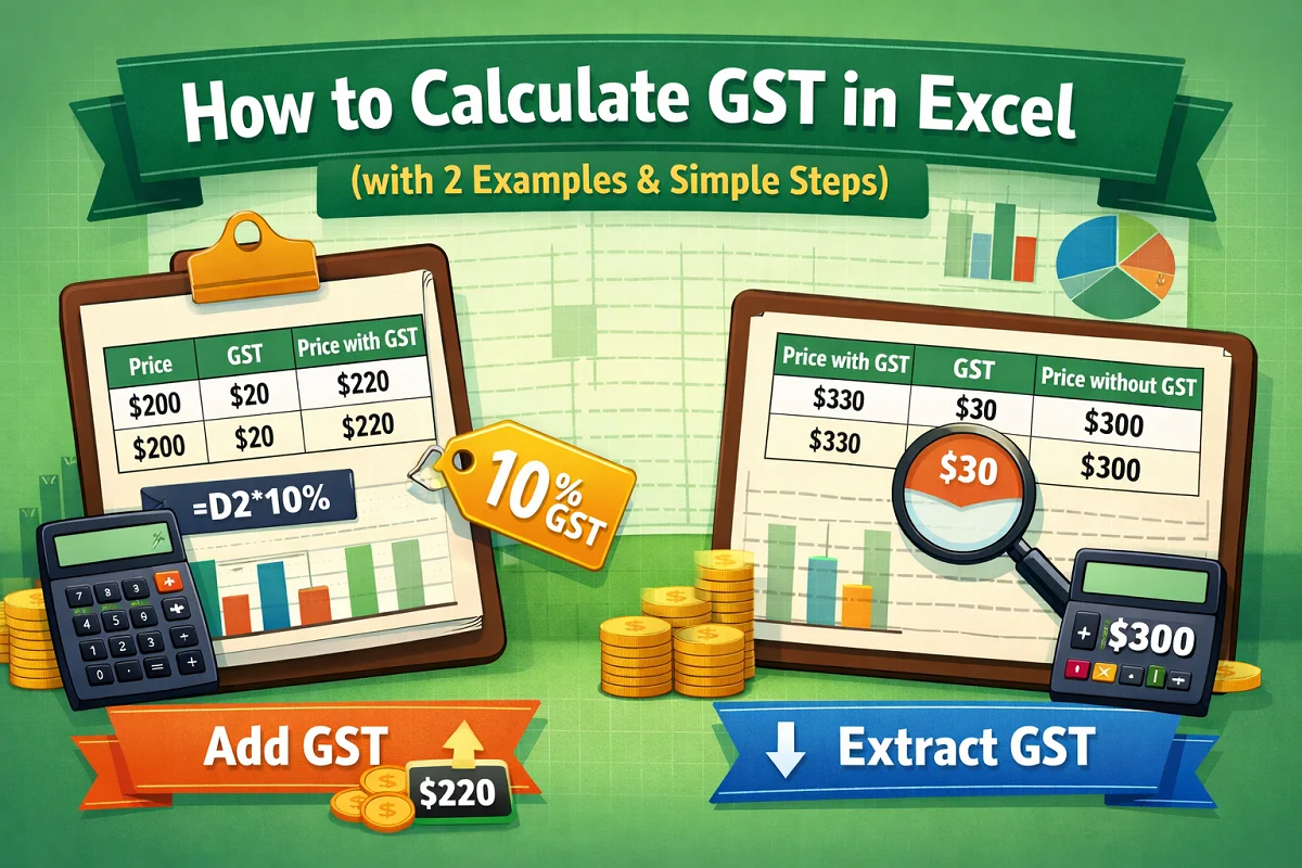 How to Calculate GST in Excel (with 2 Examples & Simple Steps) - Excel ...