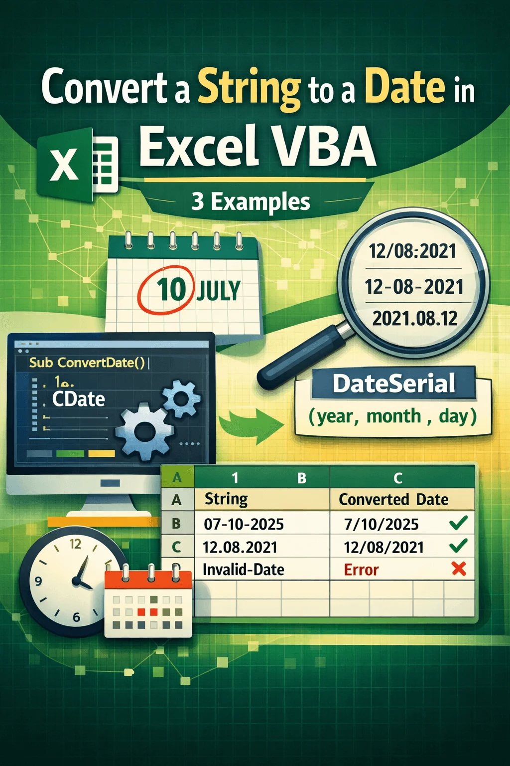How to Convert a String to a Date in Excel VBA (3 Examples) - Excel Insider
