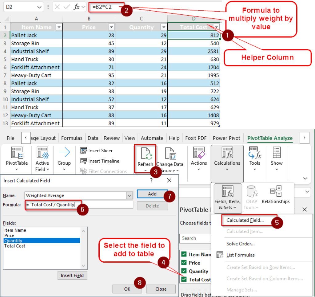 How to Calculate Weighted Average in Excel Using Pivot Table - Excel Insider