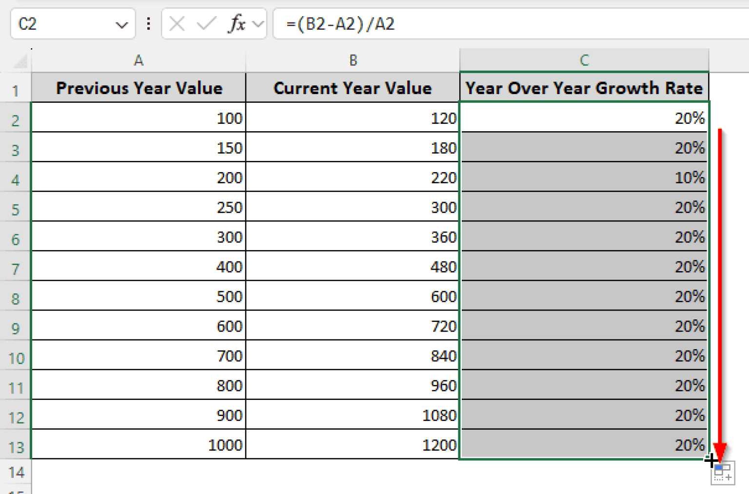 How to Calculate Year-Over-Year Growth in Excel - Excel Insider