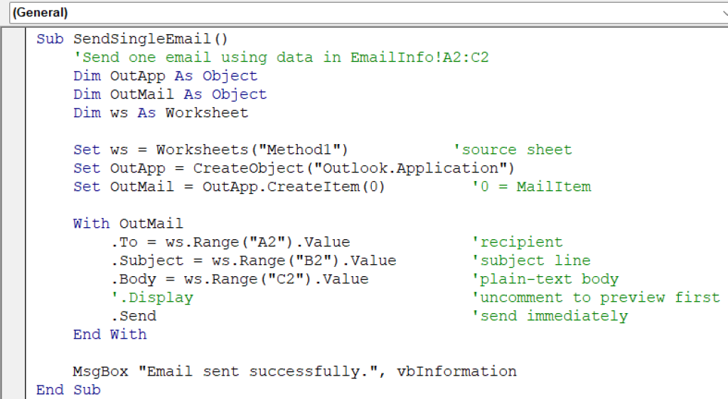 How To Create A Macro To Send Email From Excel Using Vba Excel Insider