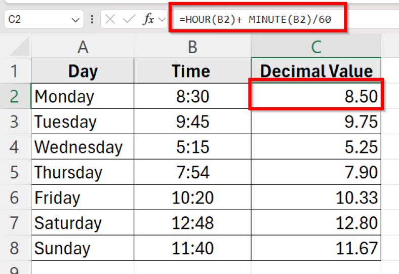 How to Convert Hours and Minutes to Decimal in Excel - Excel Insider