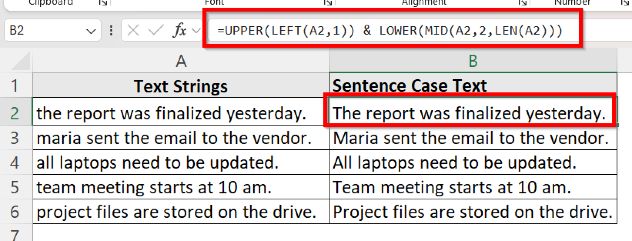 How to Change Text into Sentence Case in Excel (2 Easy Ways) - Excel Insider