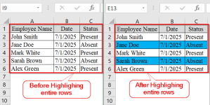 How to Highlight Entire Row in Excel with Conditional Formatting - Excel Insider