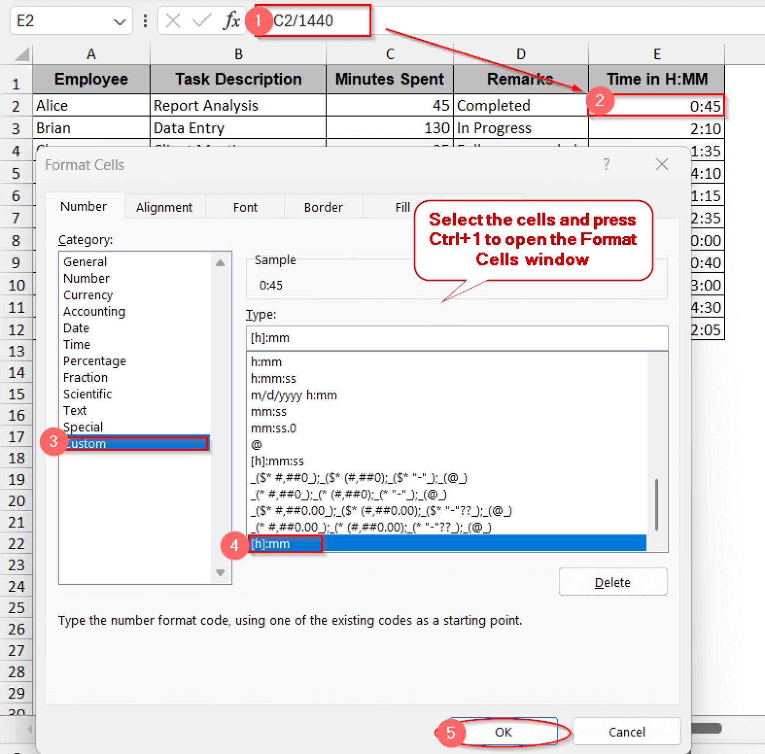 How to Convert Minutes to Hours and Minutes in Excel - Excel Insider