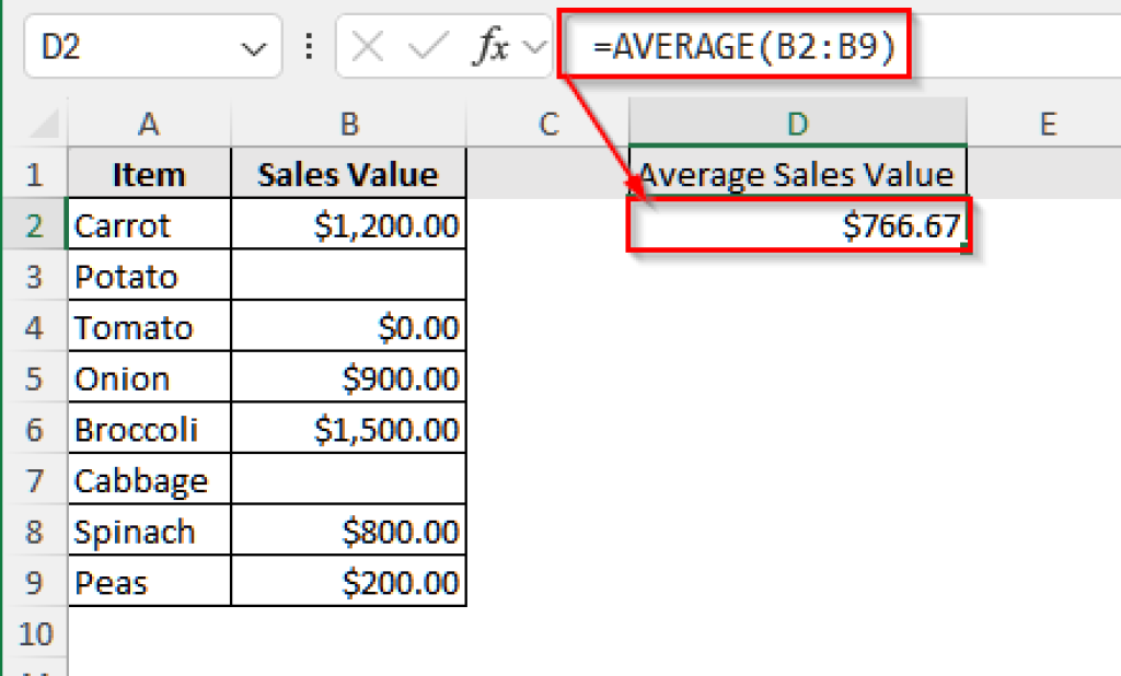 How to Average Only Cells with Values in Excel (2 Simple Ways) - Excel Insider