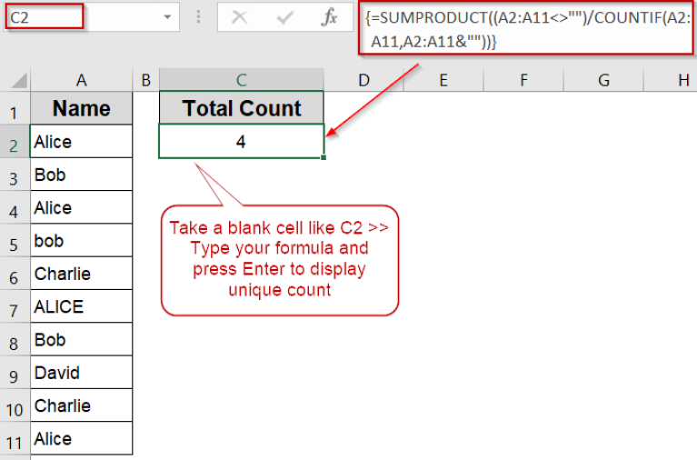 How To Count Duplicate Values Only Once In Excel 6 Methods Excel